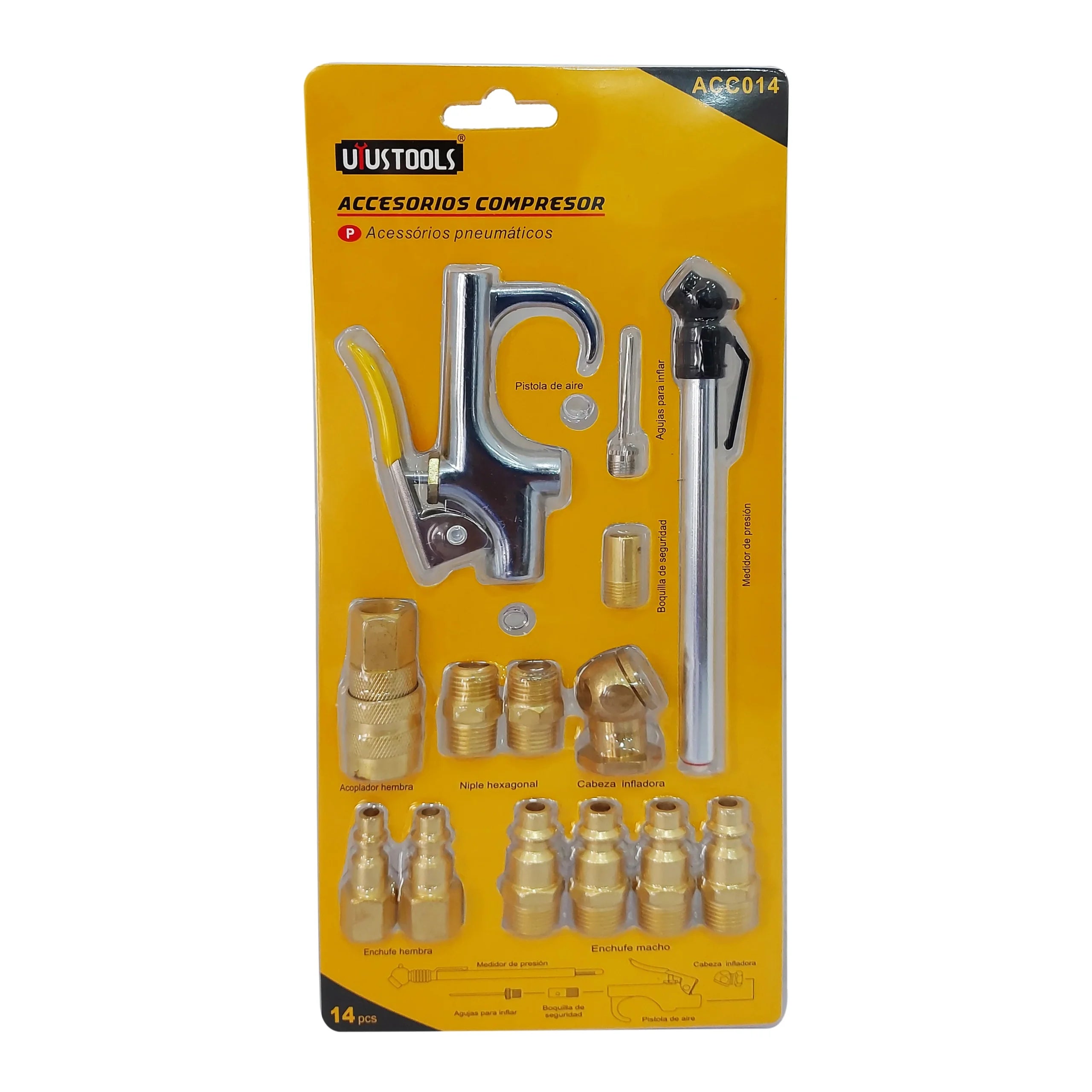 Accesorios Compresor 14 Pcs Uyustools Pernopolis