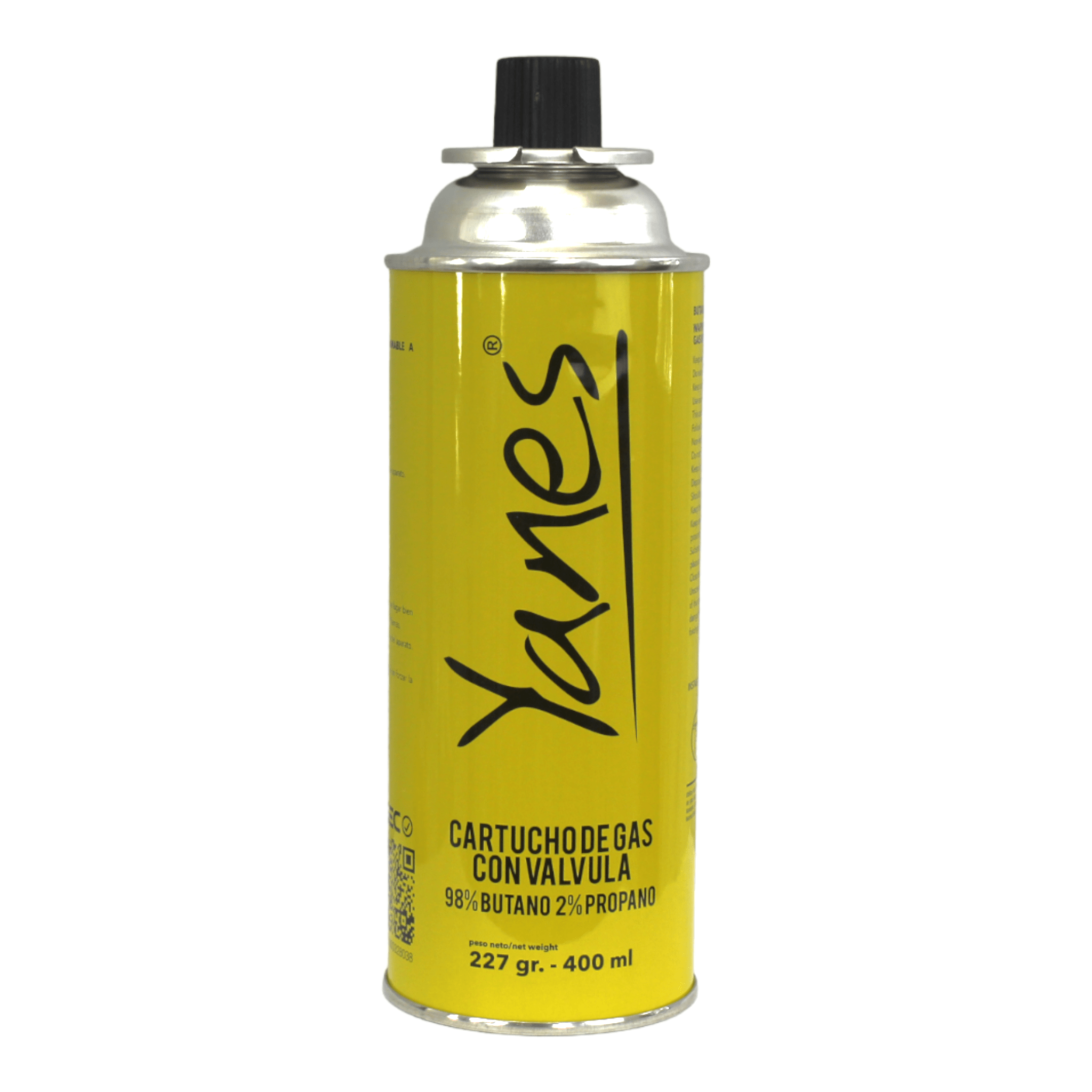 CARTUCHO GAS BUTANO C/VALVULA DE SEGURIDAD 227 GR YANES – Pernopolis